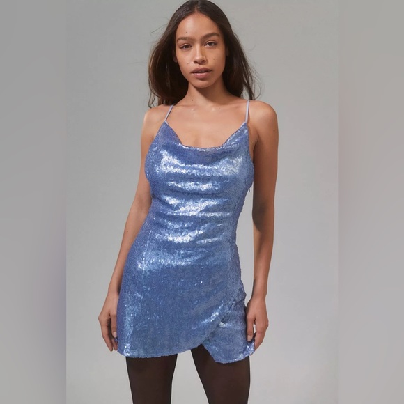 Urban Outfitters | Dresses | New Womens Alist Sequin Cowl Neck Mini ...